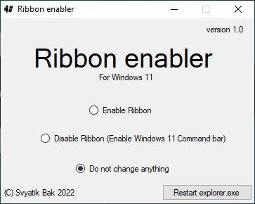 RibbonEnablerForWindows11 - INSTALUJ.cz - programy ke stažení zdarma