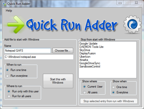 Quick Run Adder - INSTALUJ.cz - programy ke stažení zdarma