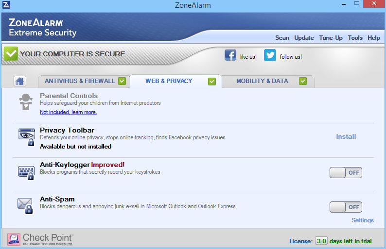 ZoneAlarm Extreme Security