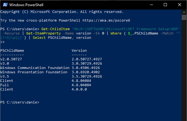 Jak zjistit verzi .NET Framework ve Windows 10?