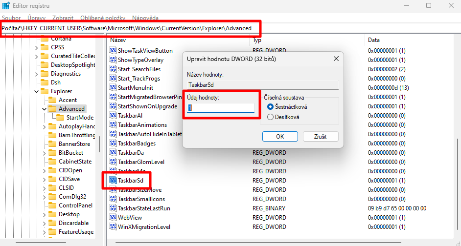 Jak povolit rychlé zobrazení plochy kliknutím na hlavní panel: ve Windows 11?