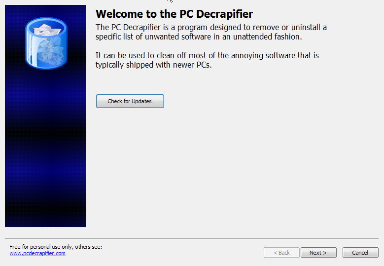 PC Decrapifier: odstranění crapwaru